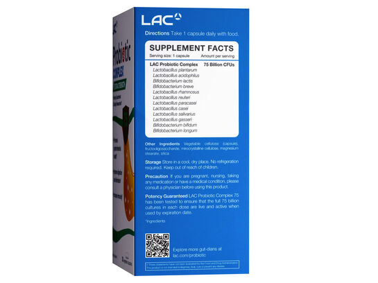 Probiotic Complex 75 Billion CFU - Extra Support | LAC